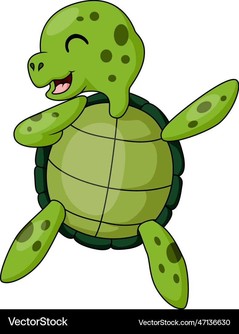 Cute baby turtle cartoon posing Royalty Free Vector Image