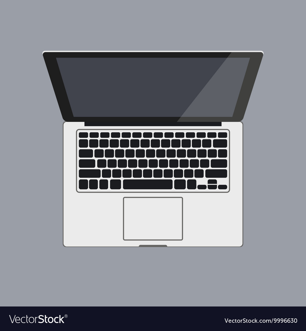Eps 10 top view of laptop Royalty Free Vector Image