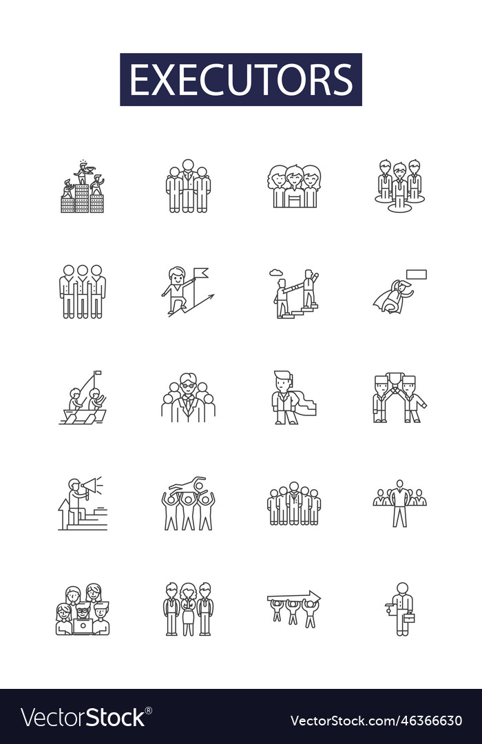 Executors line icons and signs Royalty Free Vector Image Executors line icons and signs Royalty Free Vector Image