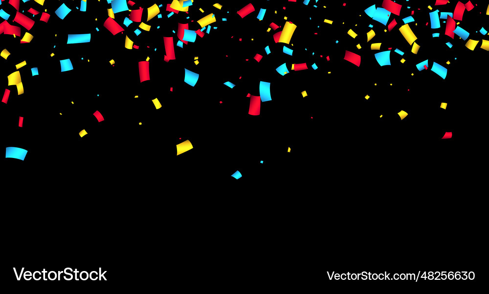 Falling colorful cut out ribbon confetti Vector Image