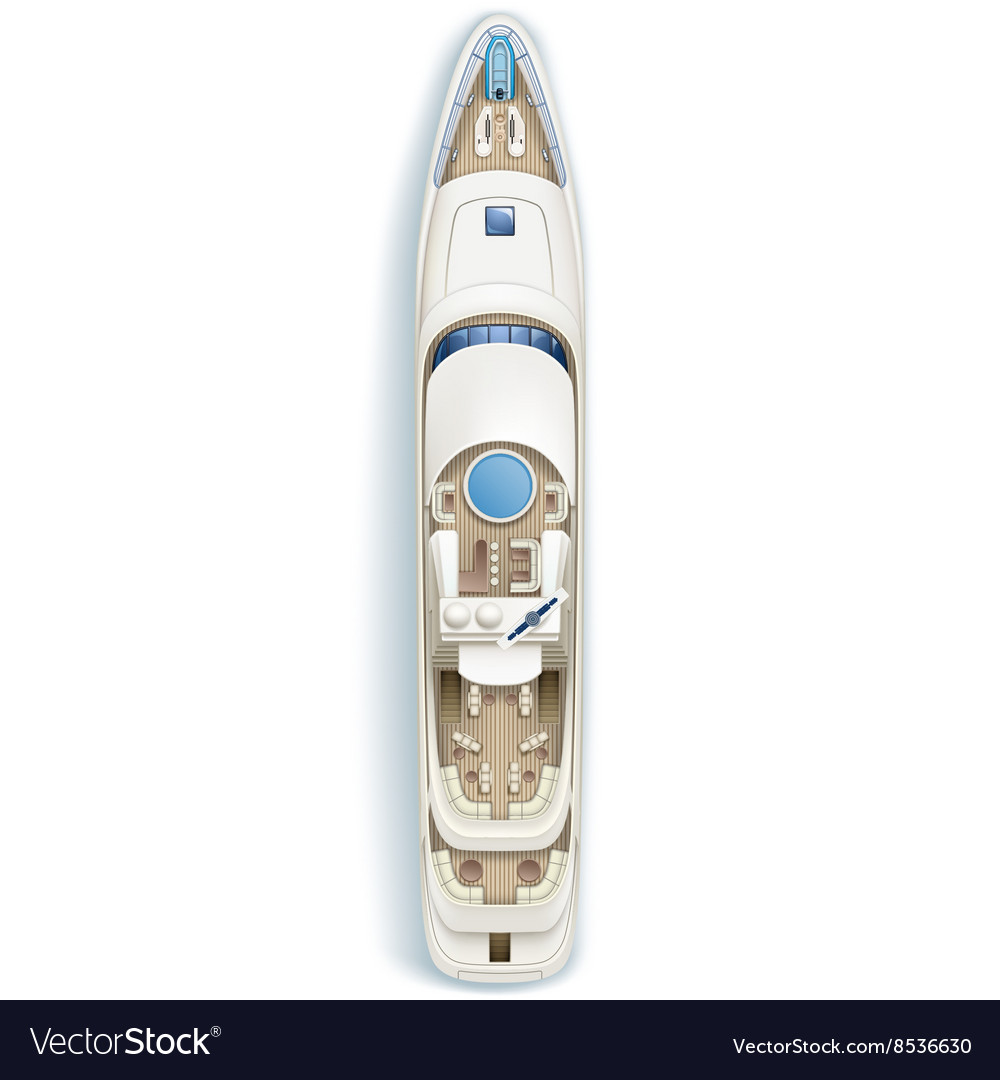 Luxury Tri-Deck Yacht Royalty Free Vector Image