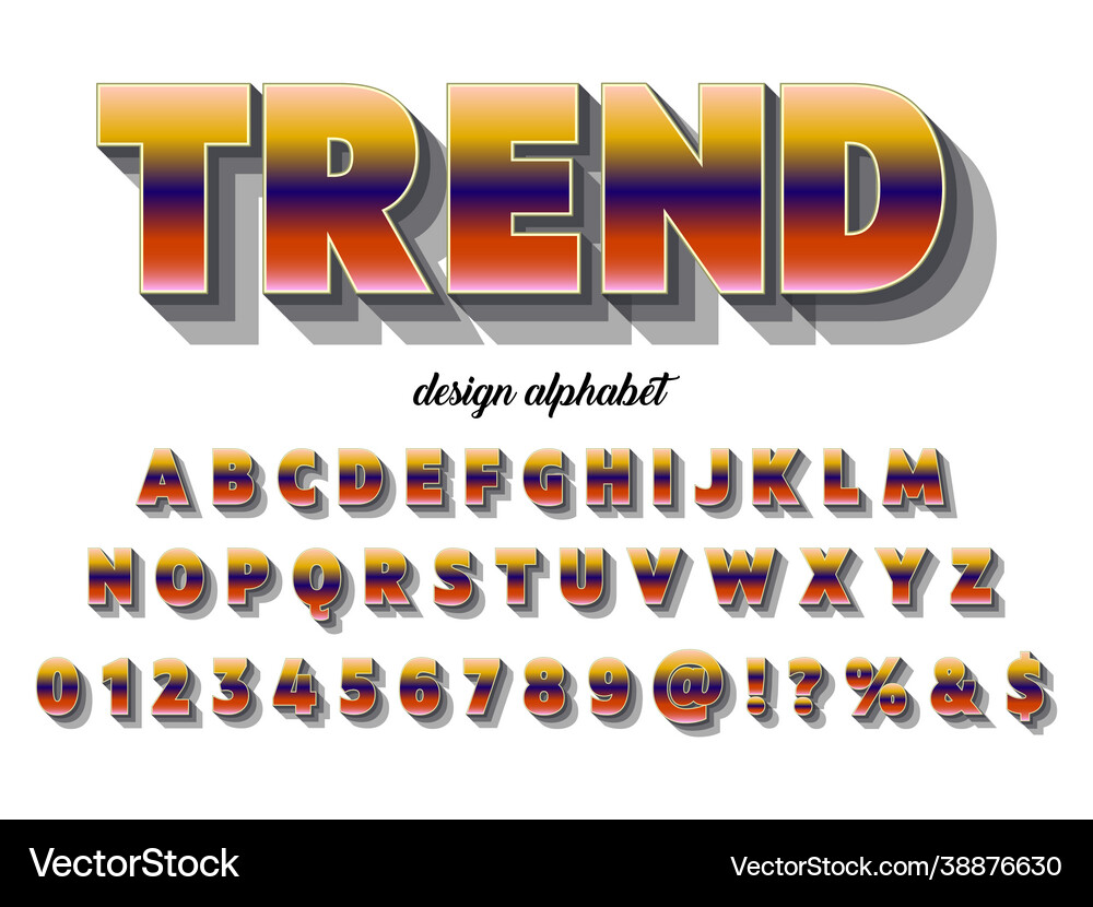 Modern font alphabet typography designs white Vector Image