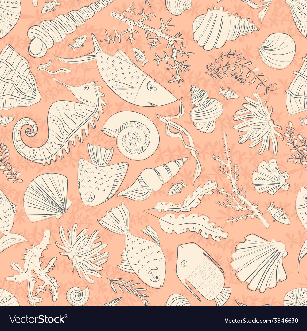 Ocean pattern Royalty Free Vector Image - VectorStock
