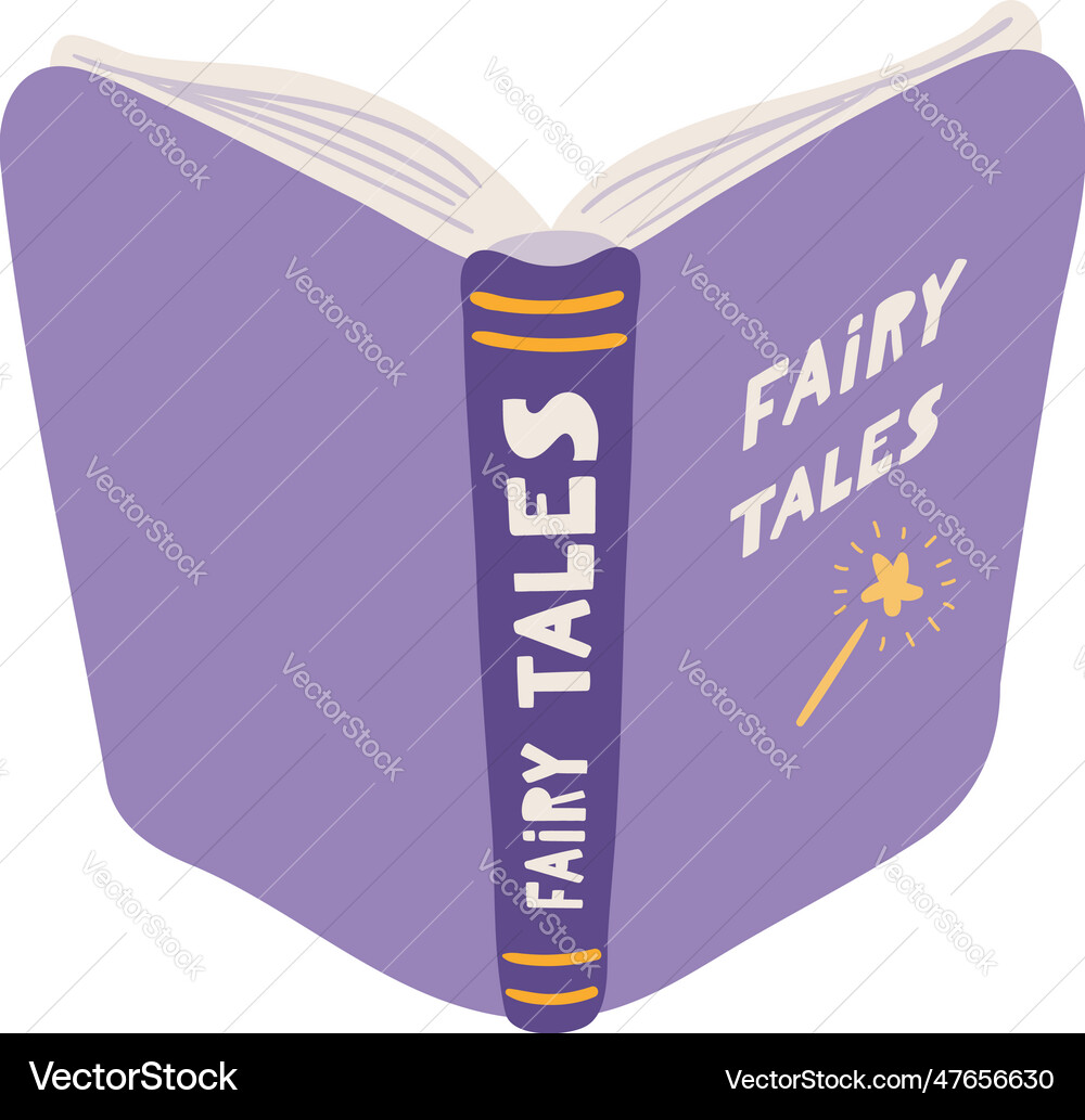 Open book hand drawn cartoon Royalty Free Vector Image
