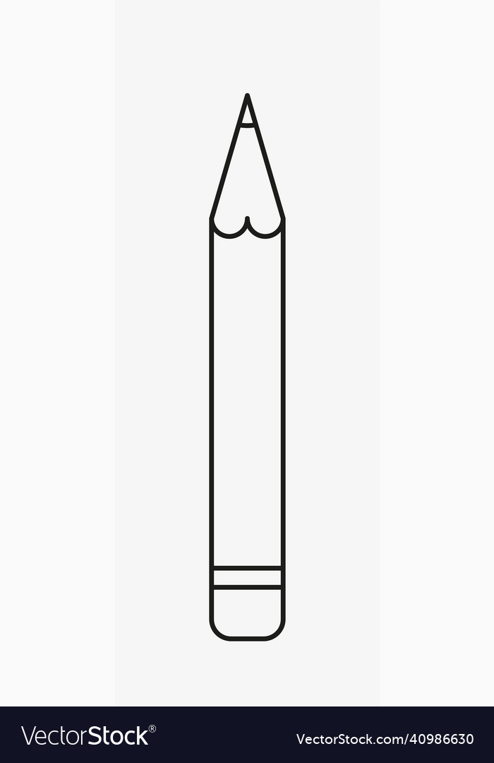 Pencil outline icon sign of education Royalty Free Vector