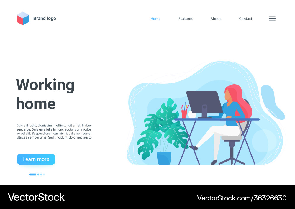 People work from home distance freelance working Vector Image