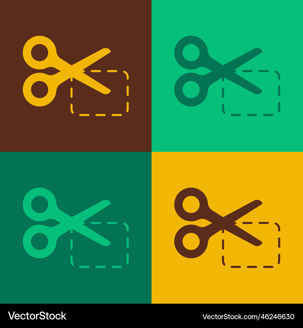 Pop art scissors cuts discount coupon icon Vector Image
