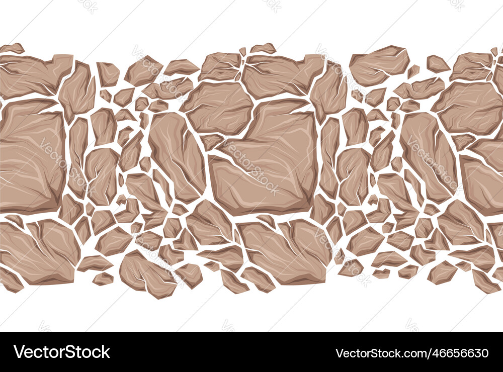 Seamless horizontal frame made of dry clay Vector Image