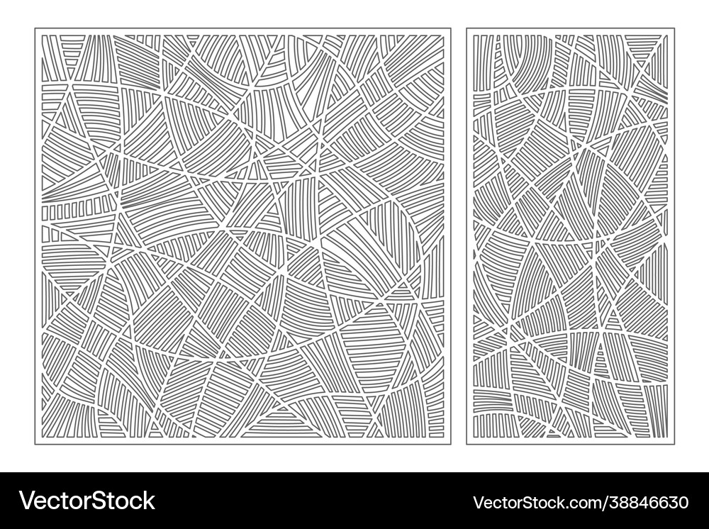 Set decorative card for cutting mosaic line Vector Image