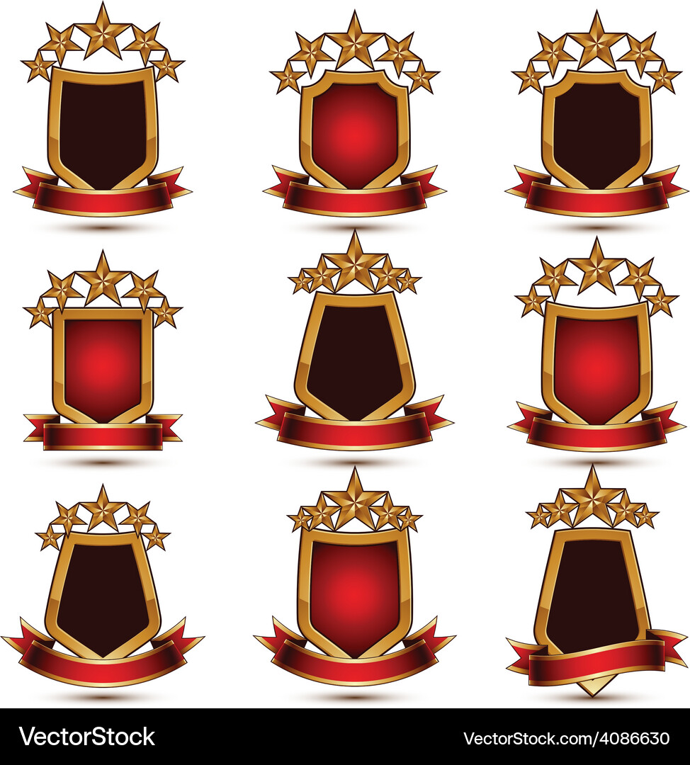 Set of geometric glamorous golden elements Vector Image