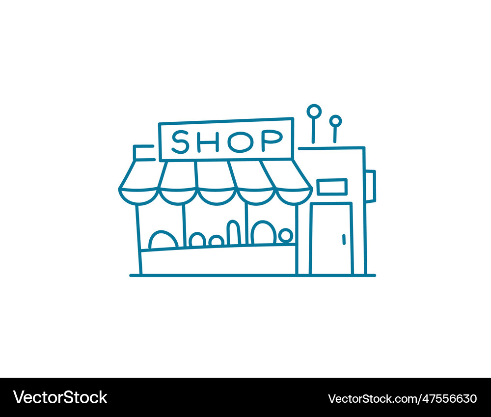 Shop icon store building editable outline Vector Image