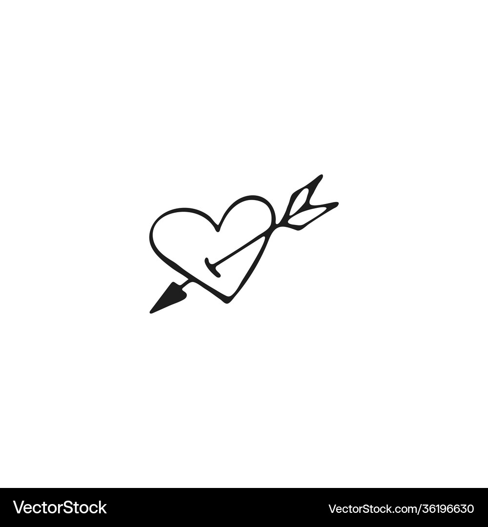 Simple doodle heart hand drawn heart isolated Vector Image