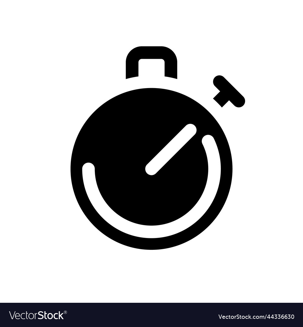 Stop watch black glyph ui icon Royalty Free Vector Image