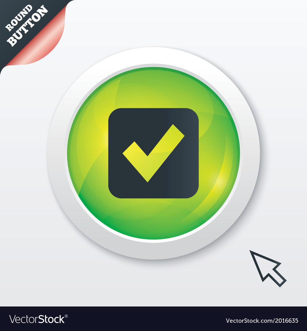 Check mark sign icon checkbox button Royalty Free Vector