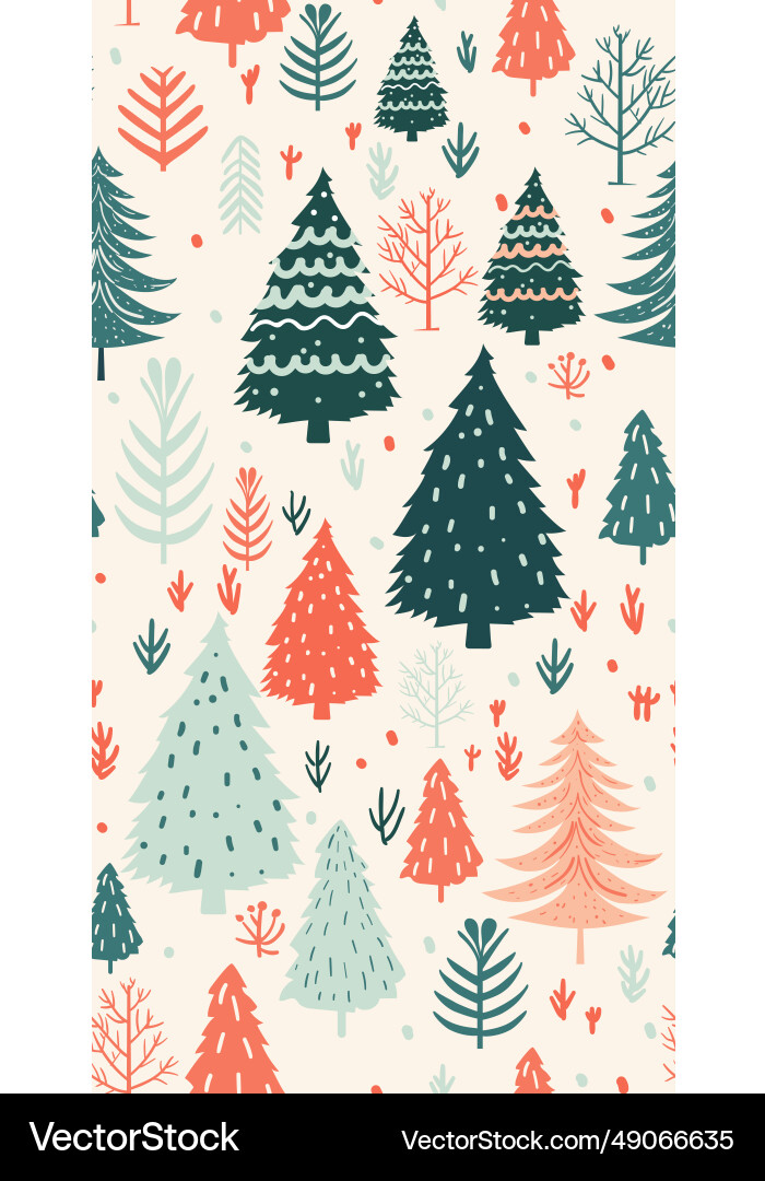 Christmas pattern with trees xmas print Royalty Free Vector