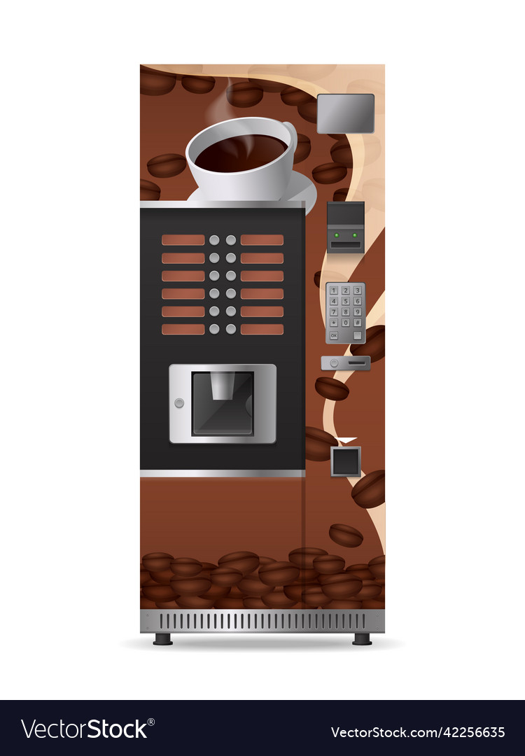Coffee vending machine realistic icon Royalty Free Vector