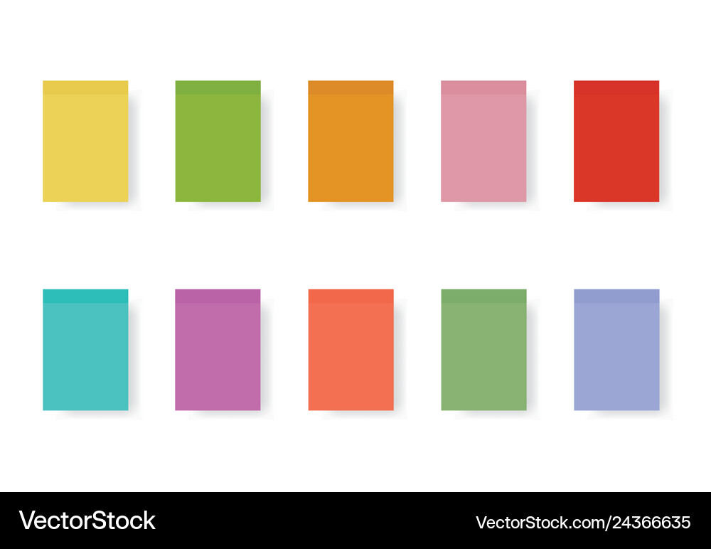 Color stick note Royalty Free Vector Image - VectorStock