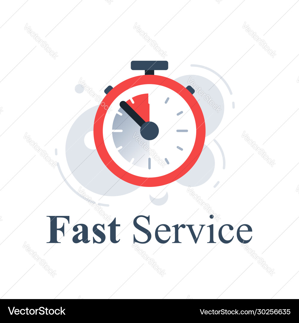 Fast service concept last minute stopwatch Vector Image