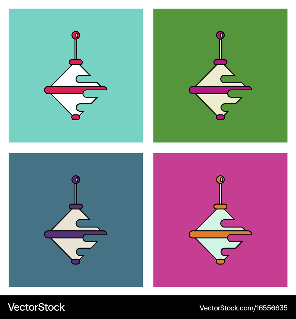 Flat icon design collection rotating whirligig Vector Image
