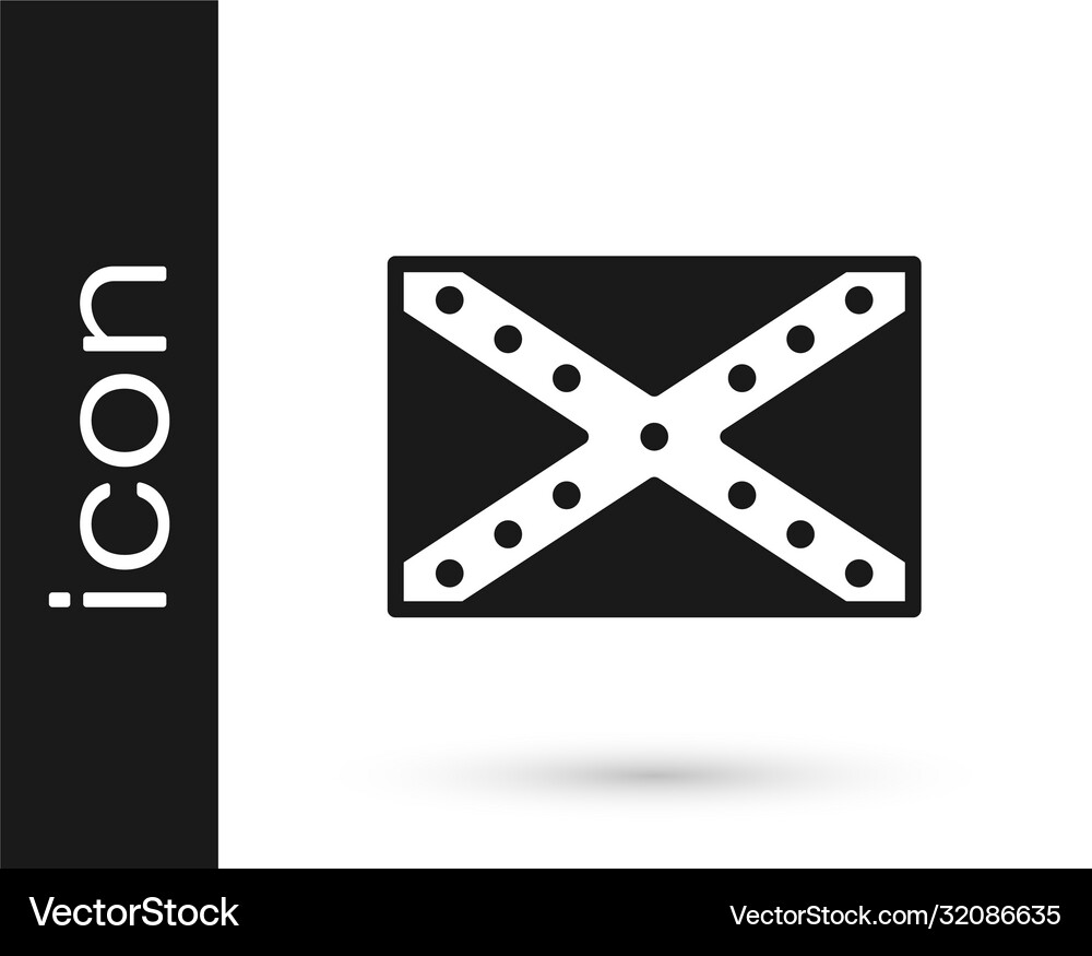 Grey national flag confederate states Royalty Free Vector