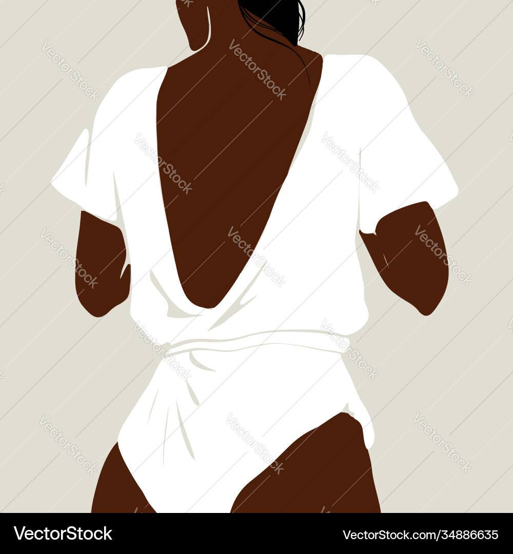 Hand drawn minimalistic girl creative artwork Vector Image