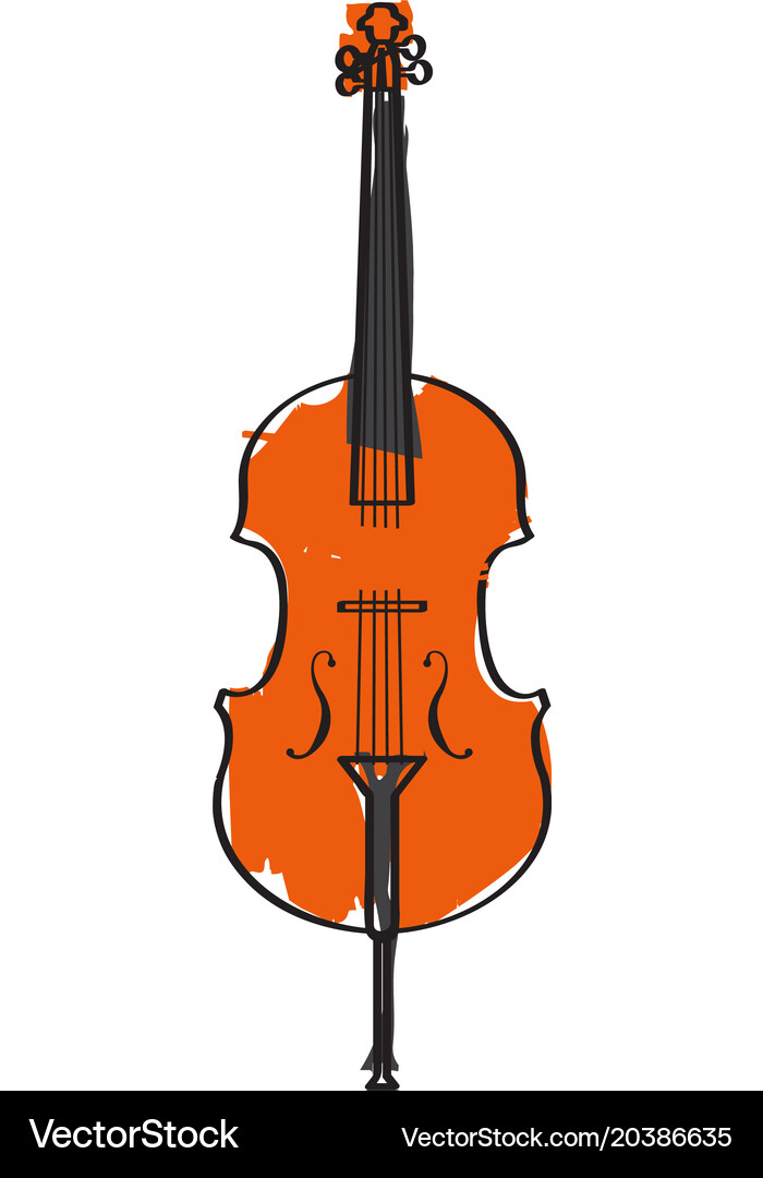 Isolated cello icon musical instrument Royalty Free Vector