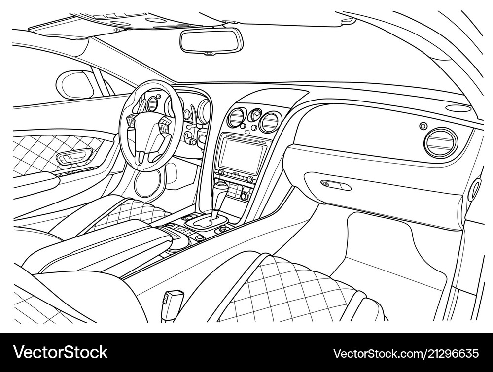 Machine inside interior of the vehicle Royalty Free Vector