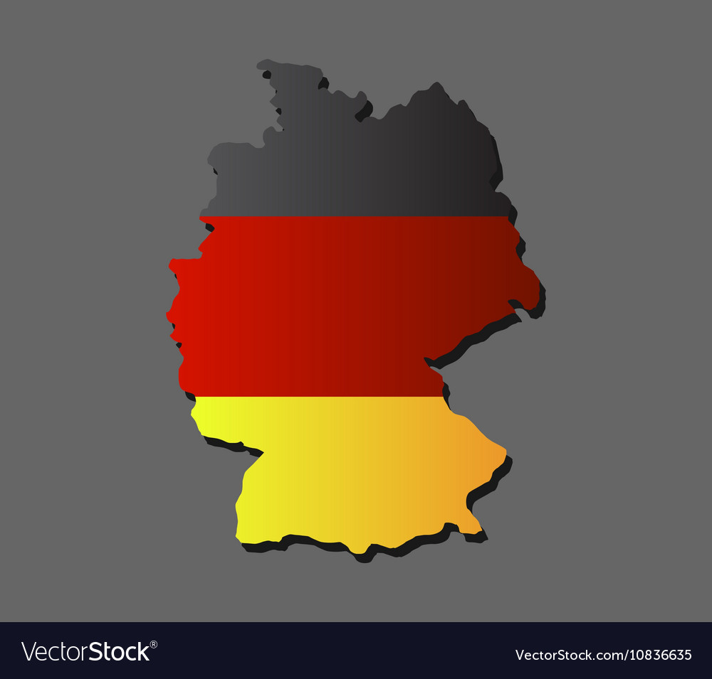 Map of germany with flag Royalty Free Vector Image