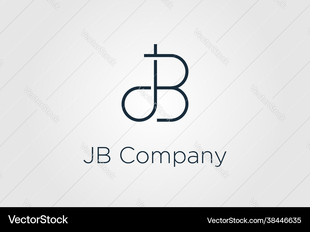 Monogram combination letter j and b in white Vector Image