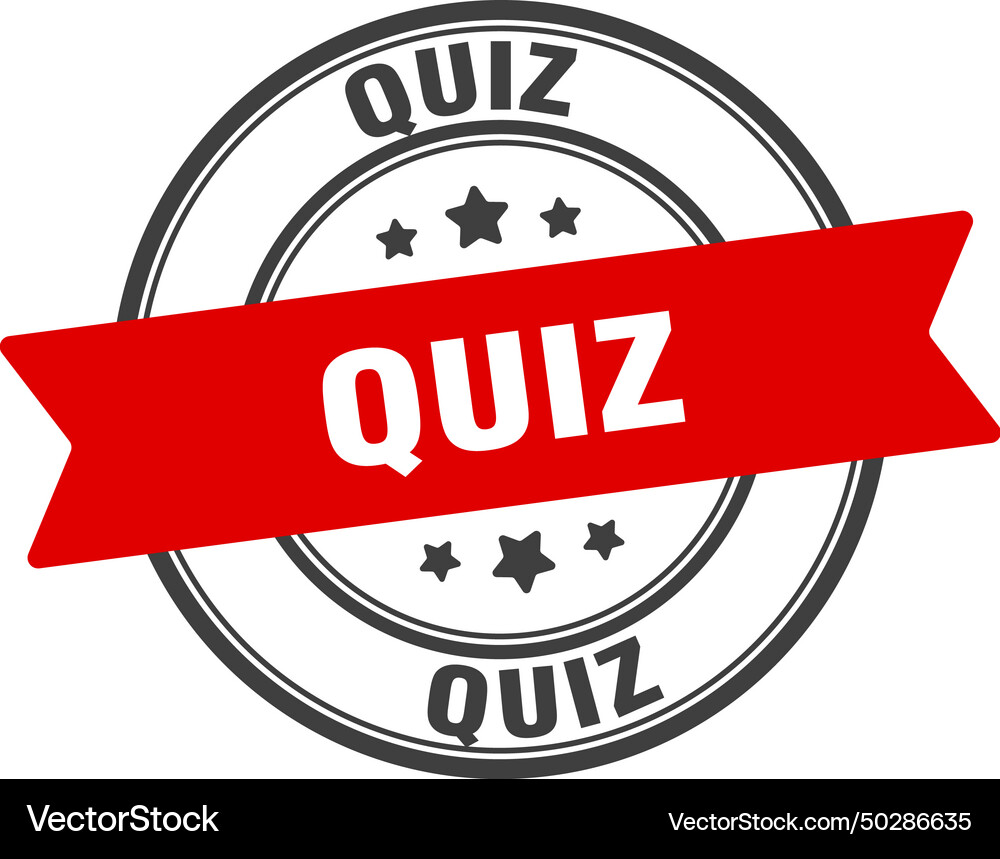 Quiz stamp label on transparent background Vector Image