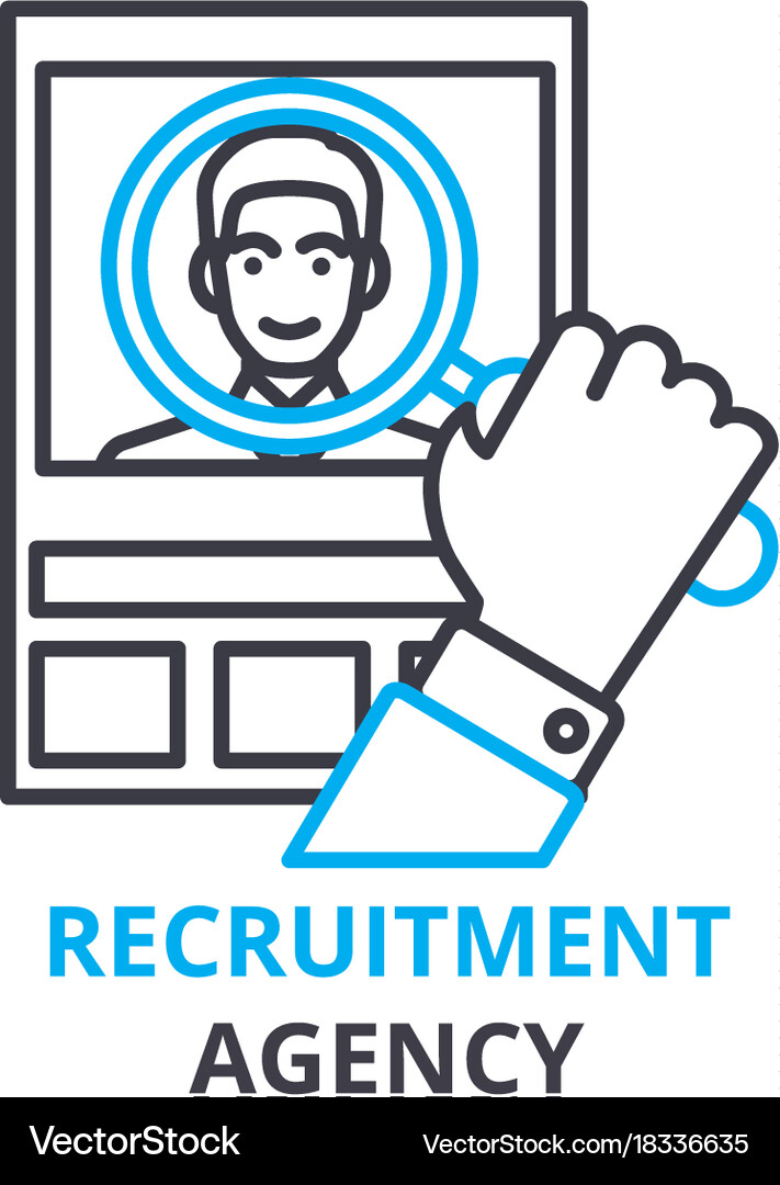 Recruitment agency concept outline icon linear Vector Image