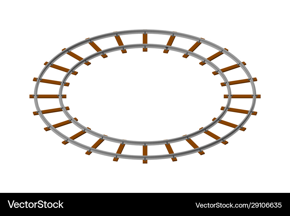 Round railway track isolated on white background Vector Image