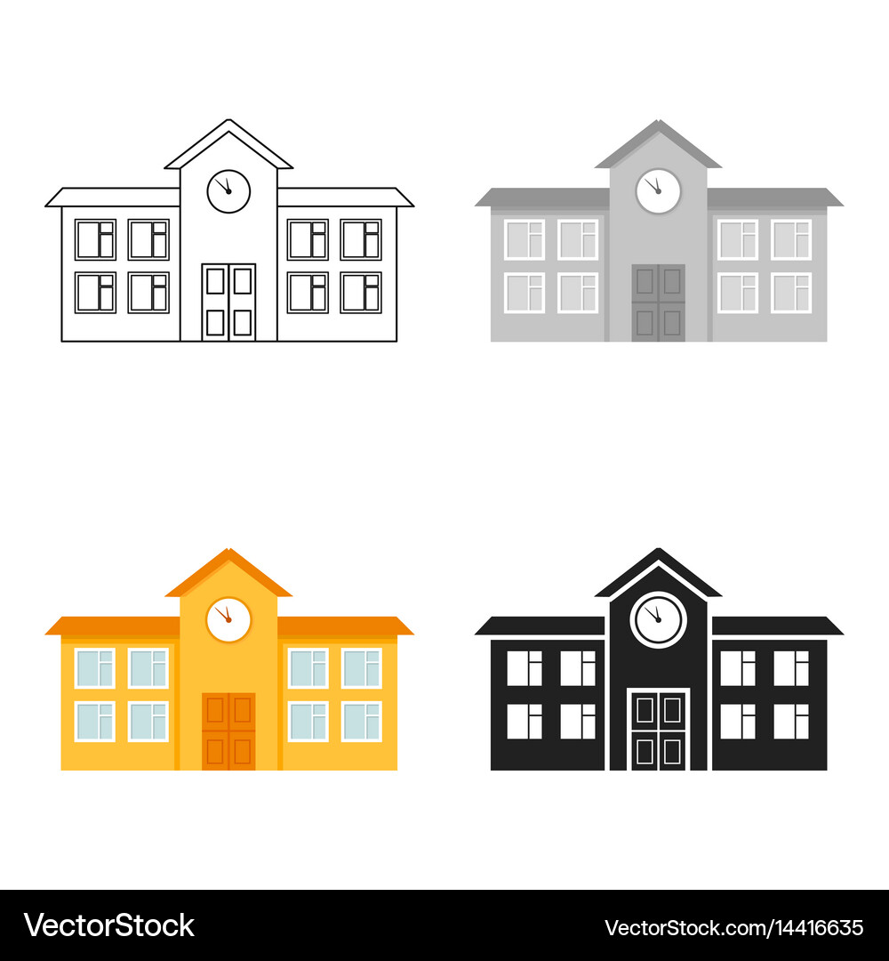 School icon cartoon single building from Vector Image