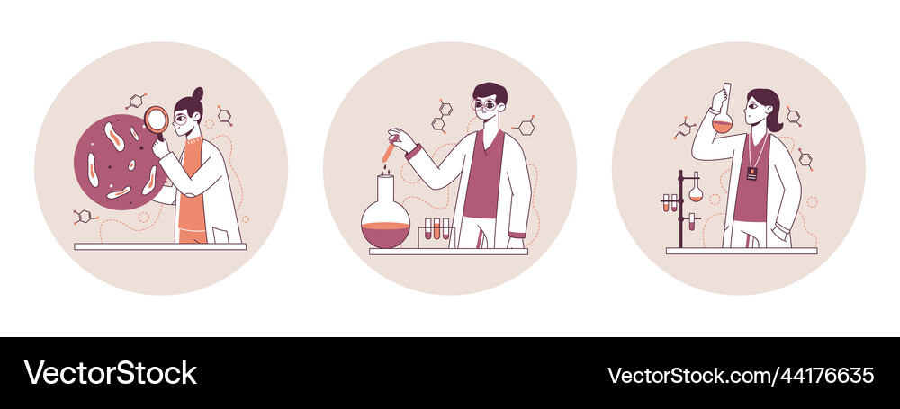 Science laboratory workers biology medical Vector Image