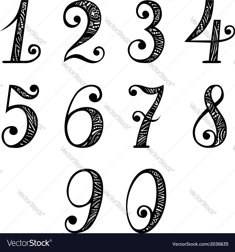 Set numbers Royalty Free Vector Image - VectorStock