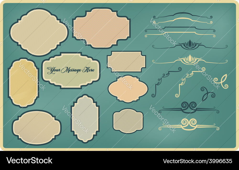 Set of vintage calligraphic elements Royalty Free Vector