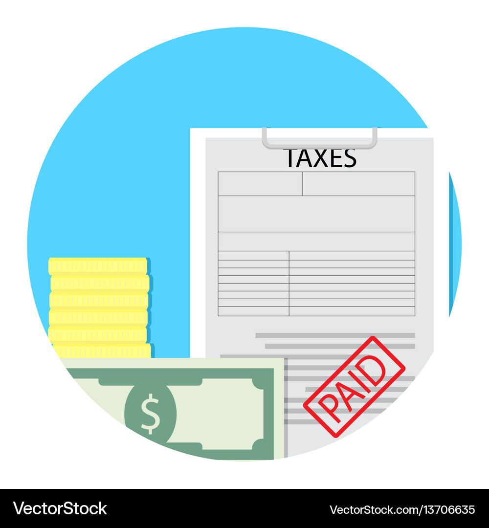 Tax paid icon Royalty Free Vector Image - VectorStock