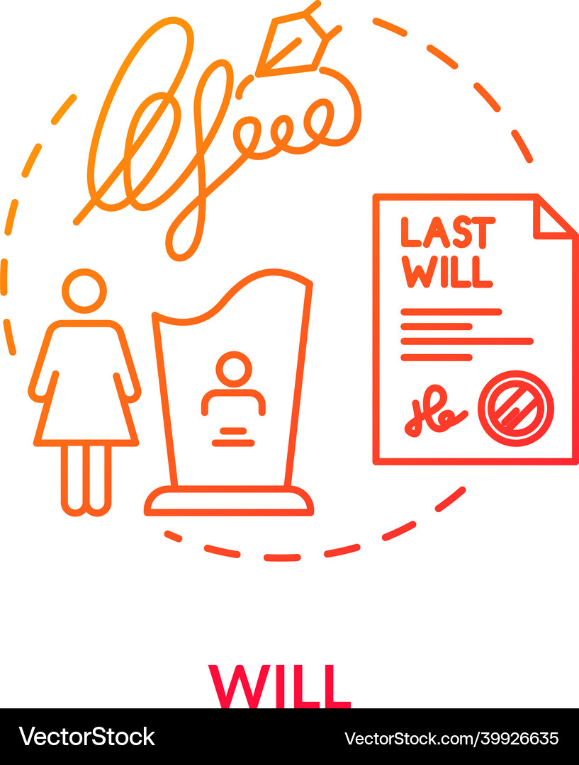 Will red concept icon death wish testament Vector Image