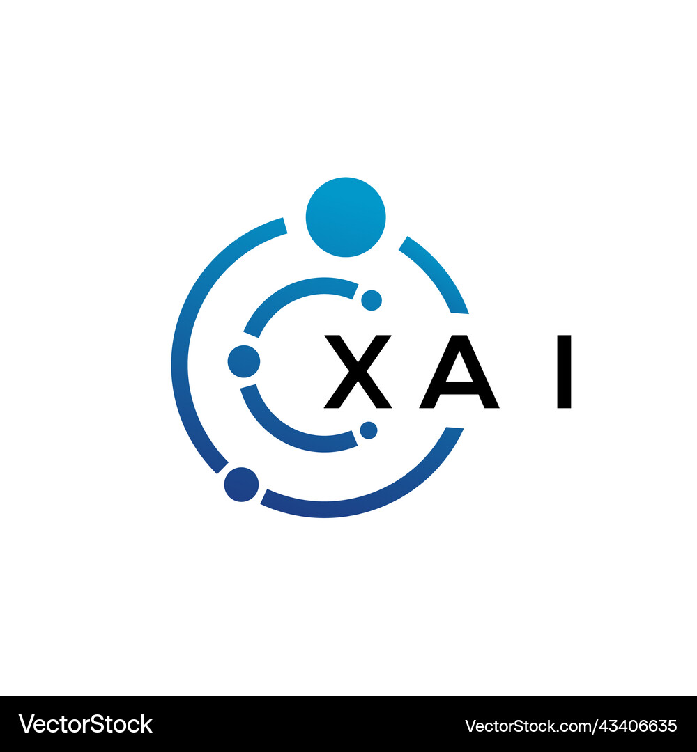 Xai letter technology logo design on white Vector Image