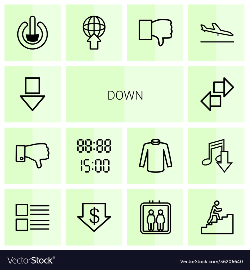 14 down icons Royalty Free Vector Image - VectorStock