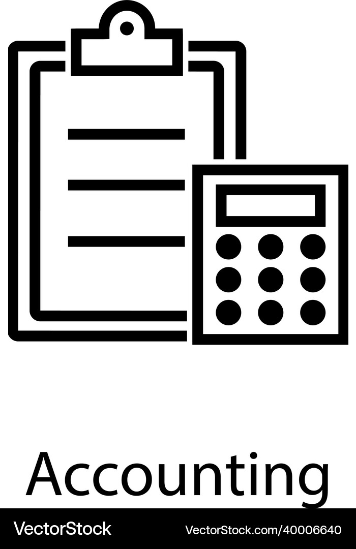 Accounting clipboard line icon calculator Vector Image