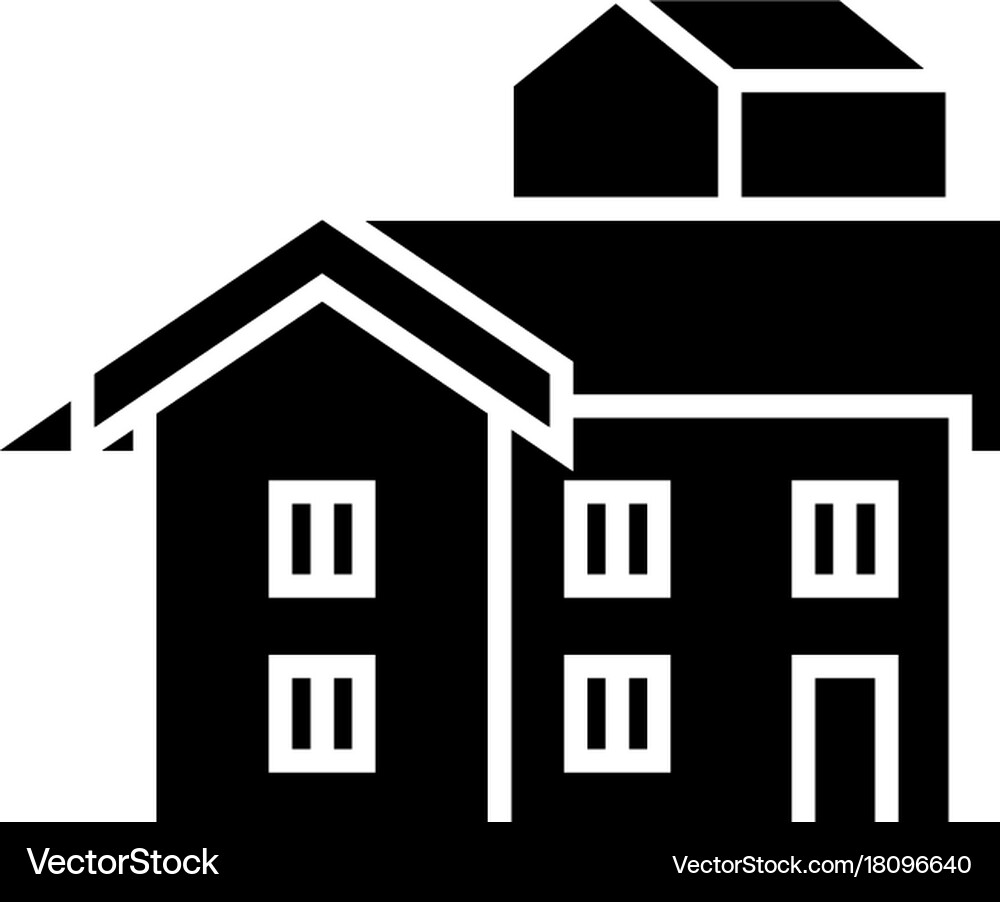 Bungalow icon black sign Royalty Free Vector Image