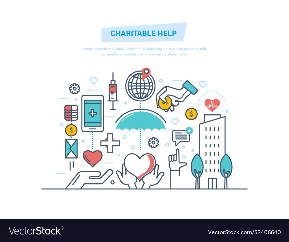 Charitable help foundations Royalty Free Vector Image
