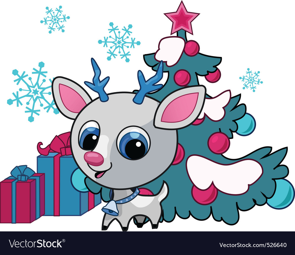 Christmas deer Royalty Free Vector Image - VectorStock