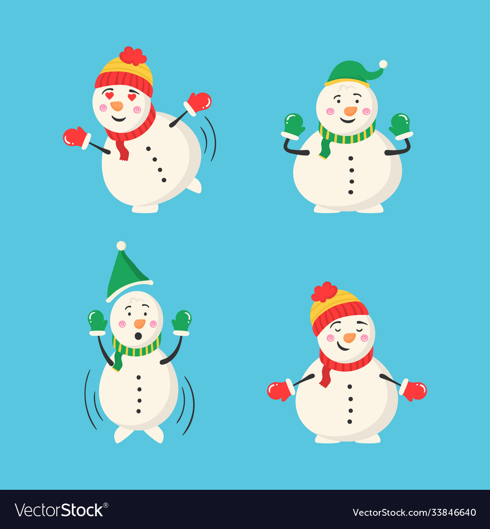 Christmas winter snowman Royalty Free Vector Image