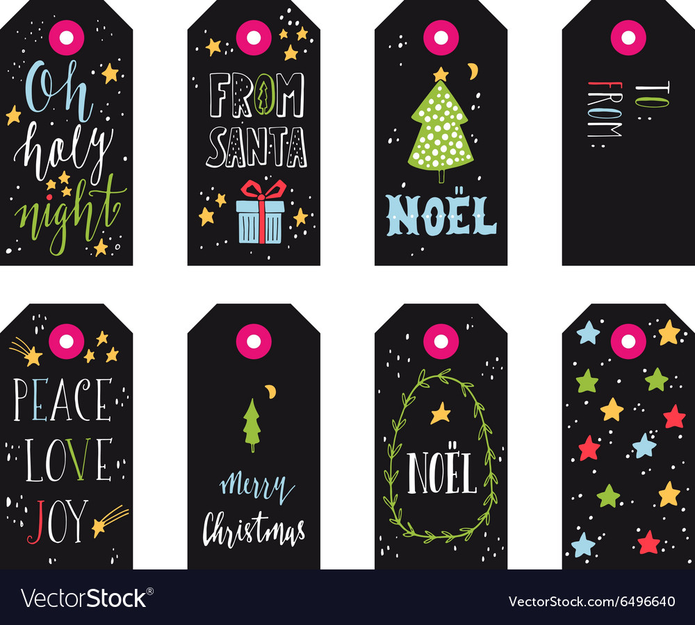 Collection of christmas gift tags Royalty Free Vector Image