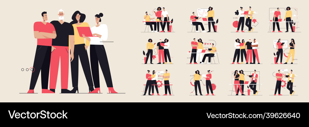 Collection of flat style Royalty Free Vector Image