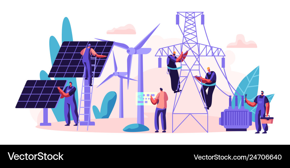Electrical utility delivery energy to consumer Vector Image