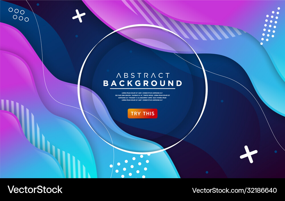 Fluid dynamic gradient shapes composition Vector Image