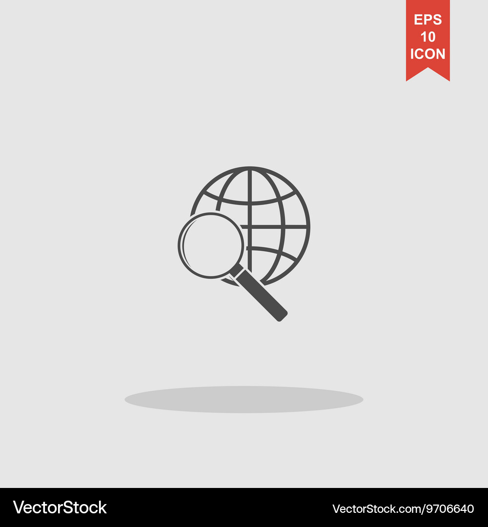 Global search icon world globe symbol Royalty Free Vector